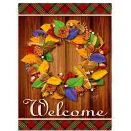 Wreath Banner – Fall Outdoor Garden Banner | AmericanFlags.com